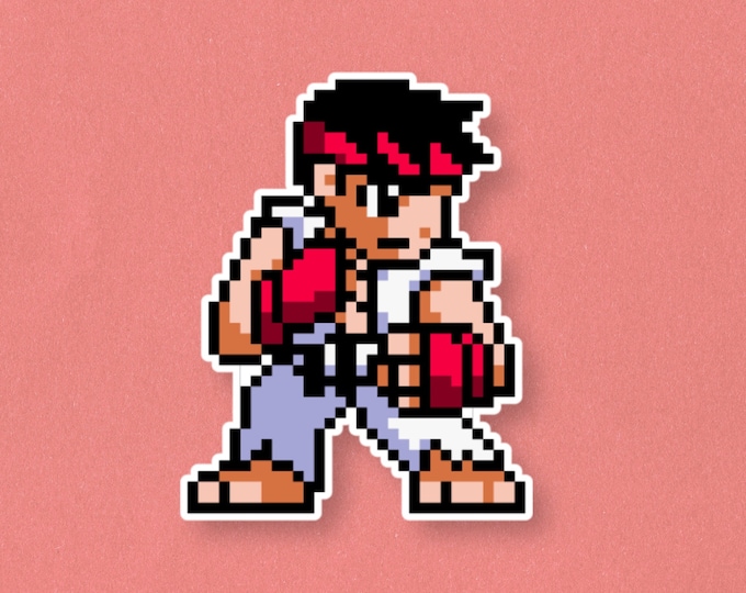Ryu Premium Sticker Street Fighter 6 Pixel Art Sticker - Etsy