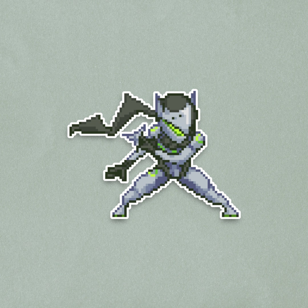 Genji Premium Sticker Overwatch Pixel Art Sticker - Etsy