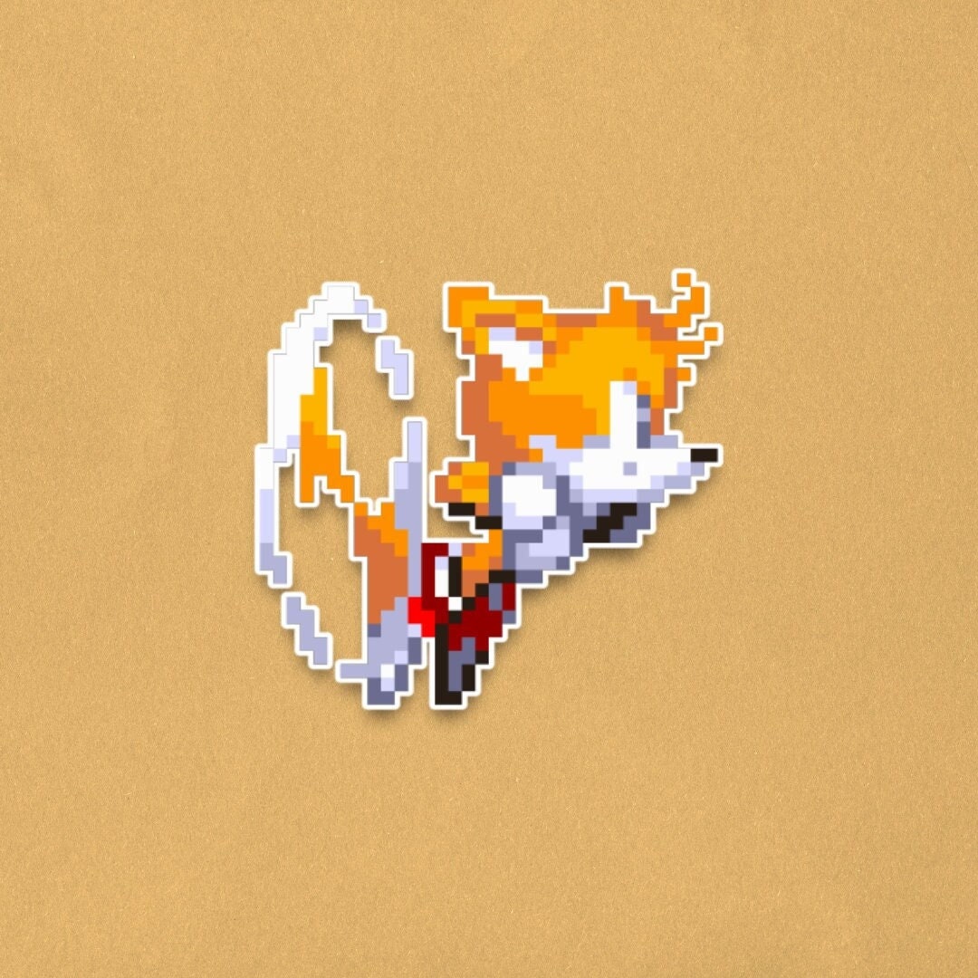 Tails Premium Sticker Sonic the Hedgehog Pixel Art Sticker - Etsy