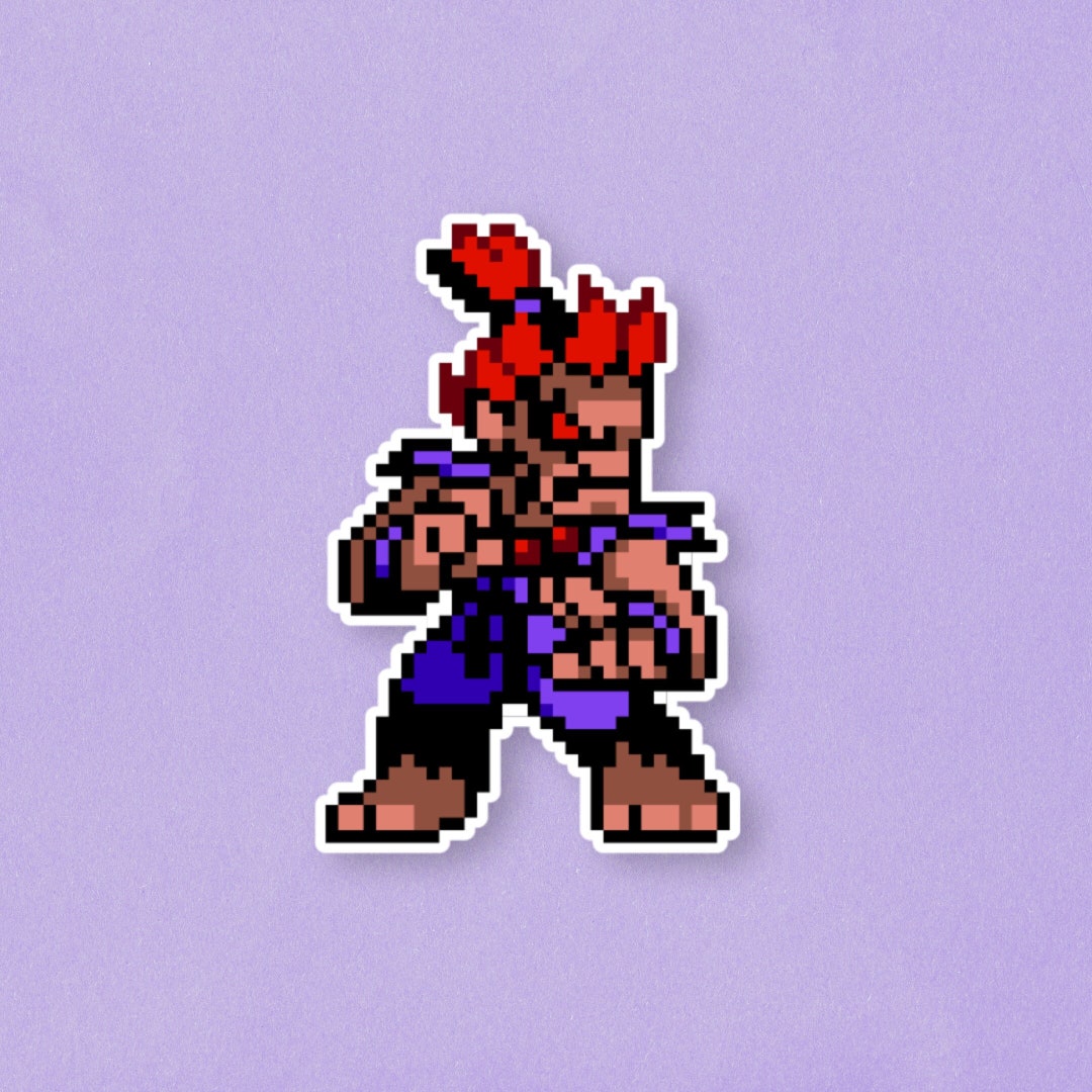 Akuma Premium Sticker Street Fighter 6 Pixel Art Sticker - Etsy