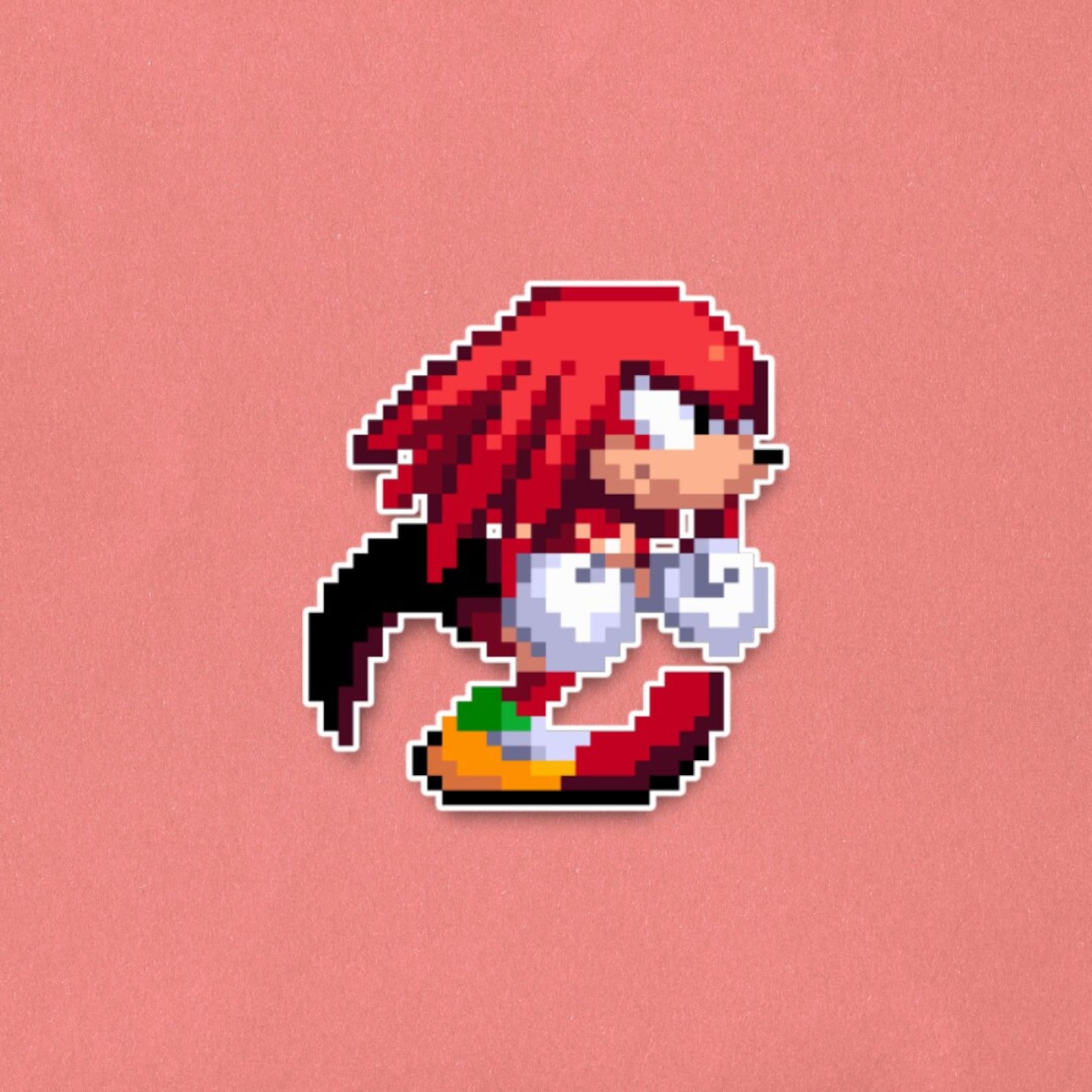 Knuckles Premium Sticker - Sonic the Hedgehog Pixel Art Sticker - Etsy