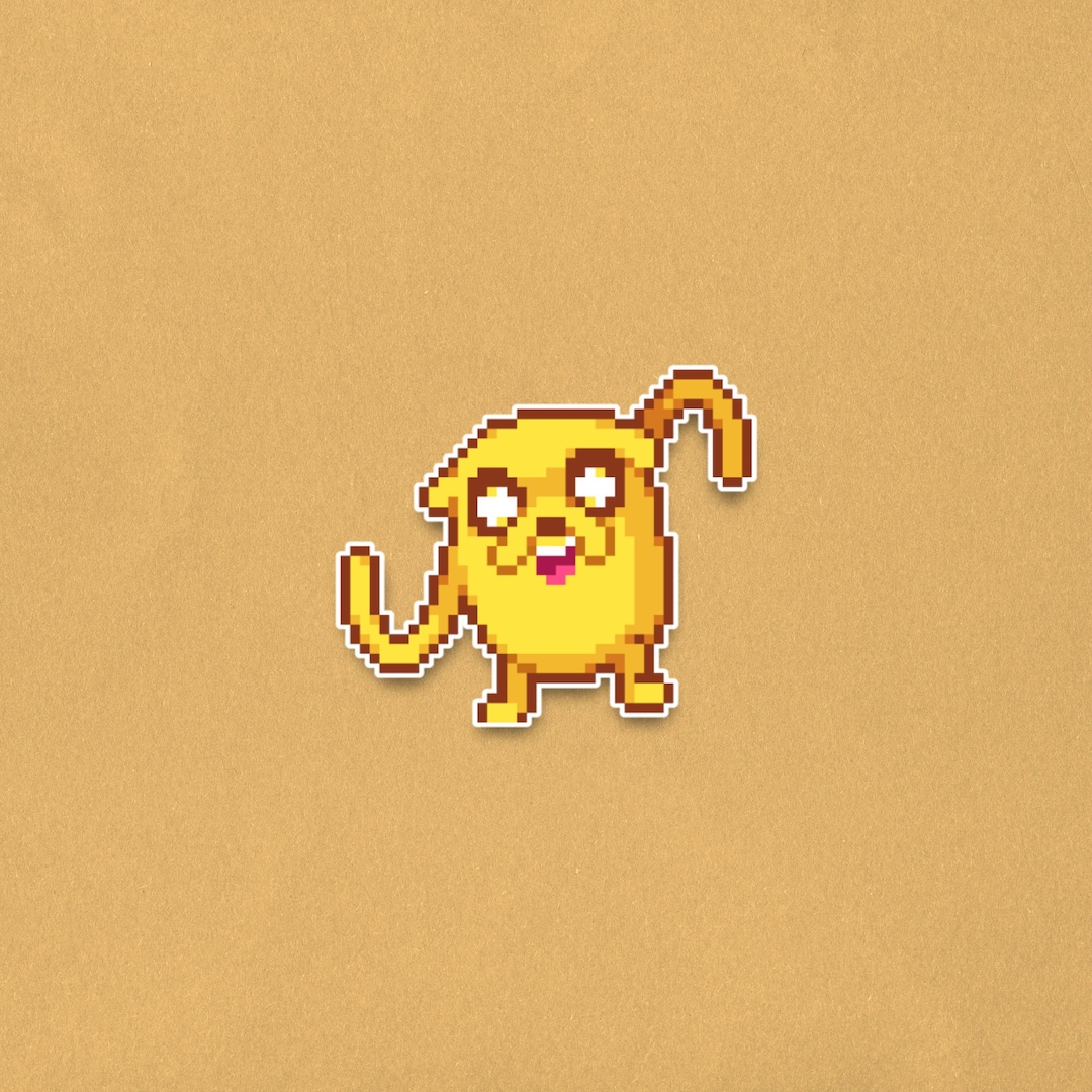Jake the Dog Premium Sticker - Adventure Time Pixel Art Sticker - Etsy