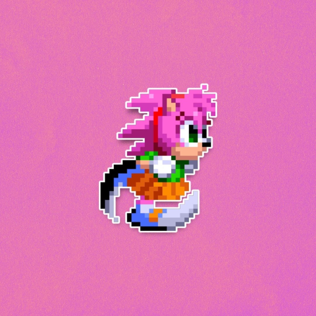 Amy Premium Sticker - Sonic the Hedgehog Pixel Art Sticker - Etsy