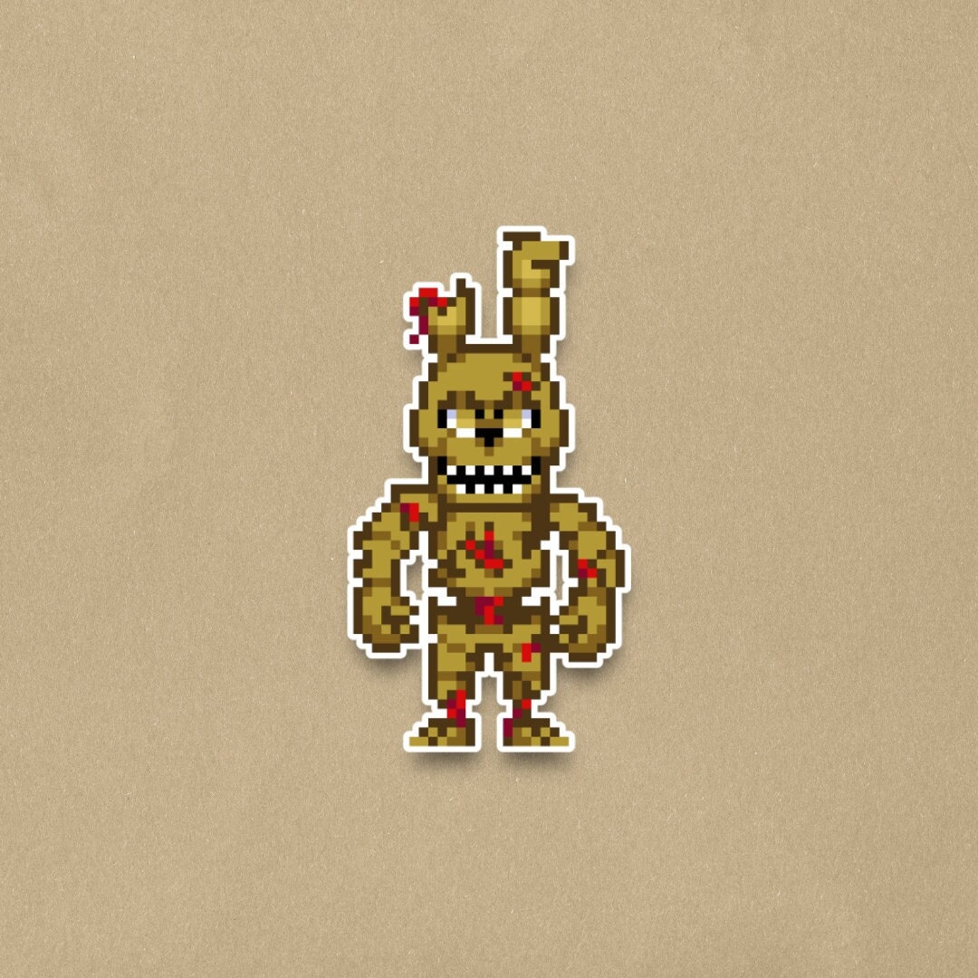 Springtrap Premium Sticker FNAF Pixel Art Sticker - Etsy