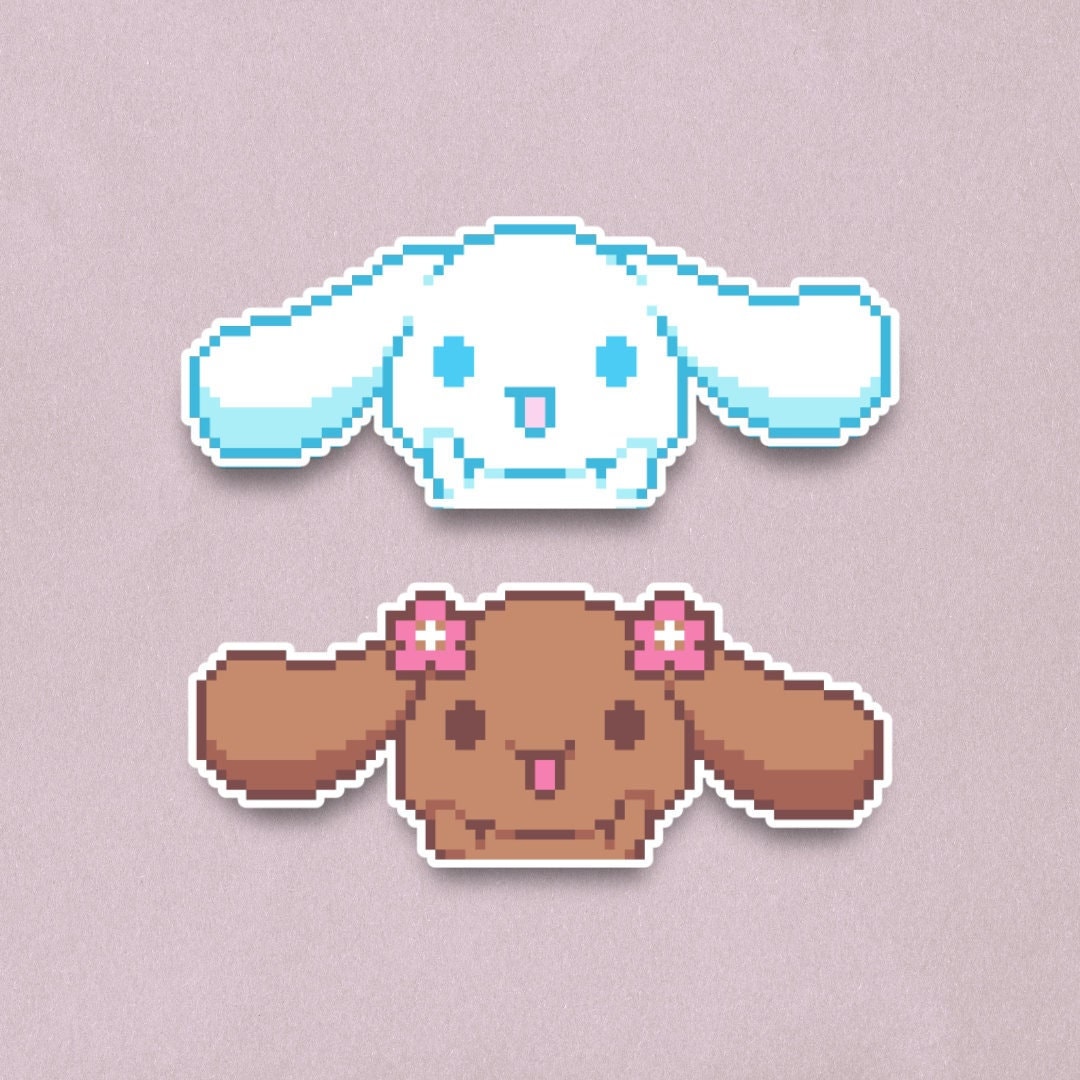 Cinnamoroll and Mocha Premium Sticker - Sanrio Pixel Art Sticker Set of ...