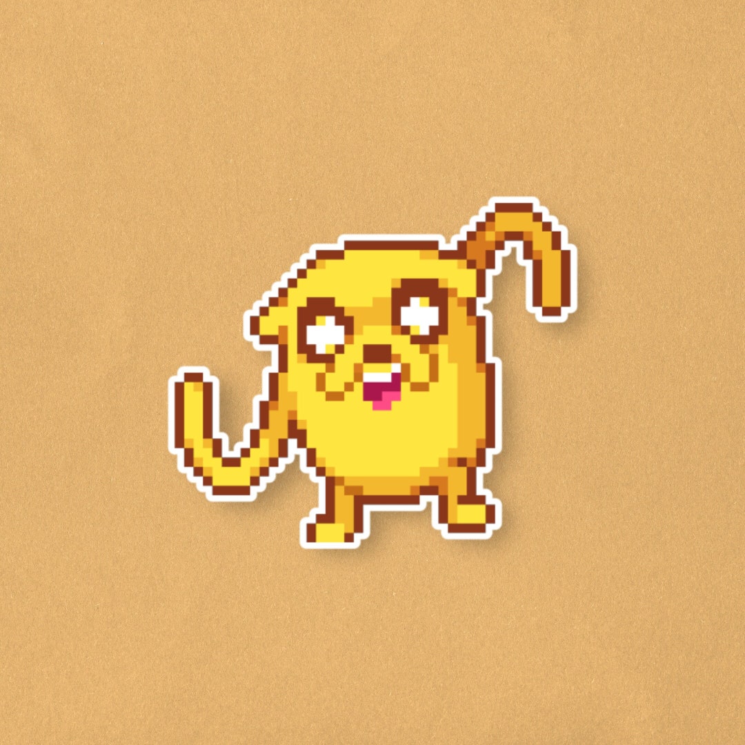 Jake the Dog Premium Sticker Adventure Time Pixel Art Sticker - Etsy