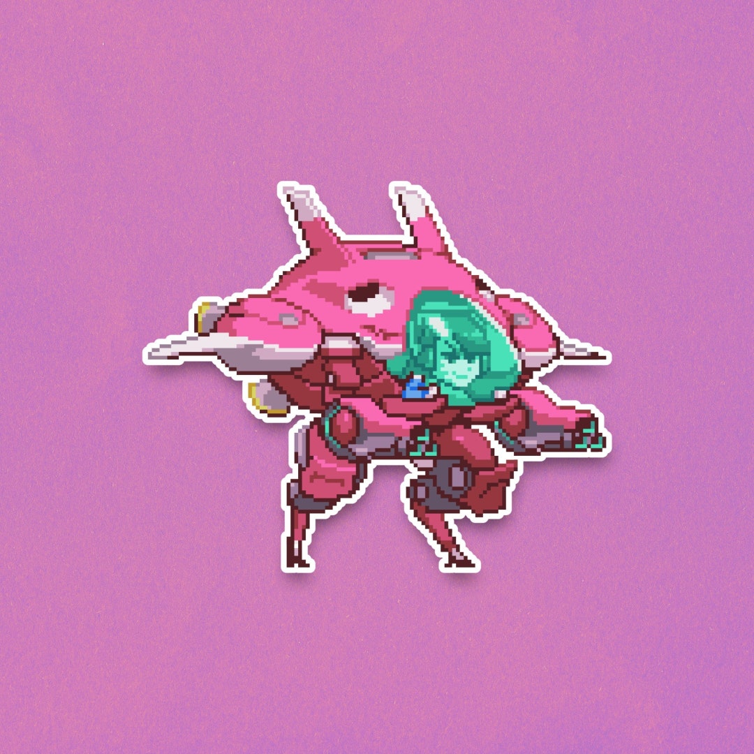D.VA Premium Sticker Overwatch Pixel Art Sticker - Etsy