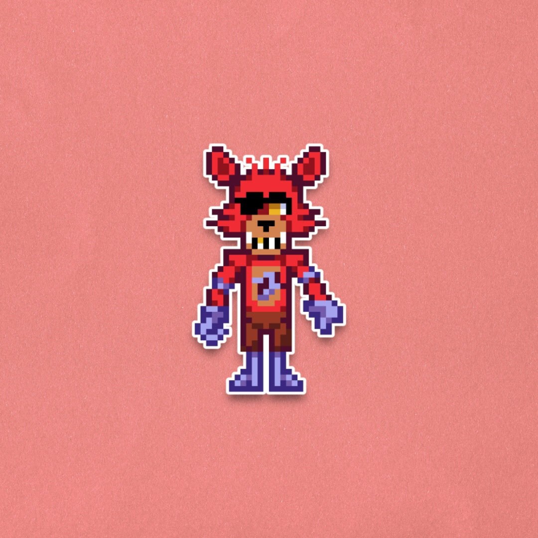 Pegatina Foxy Premium FNAF Pixel Art Pegatina - Etsy México