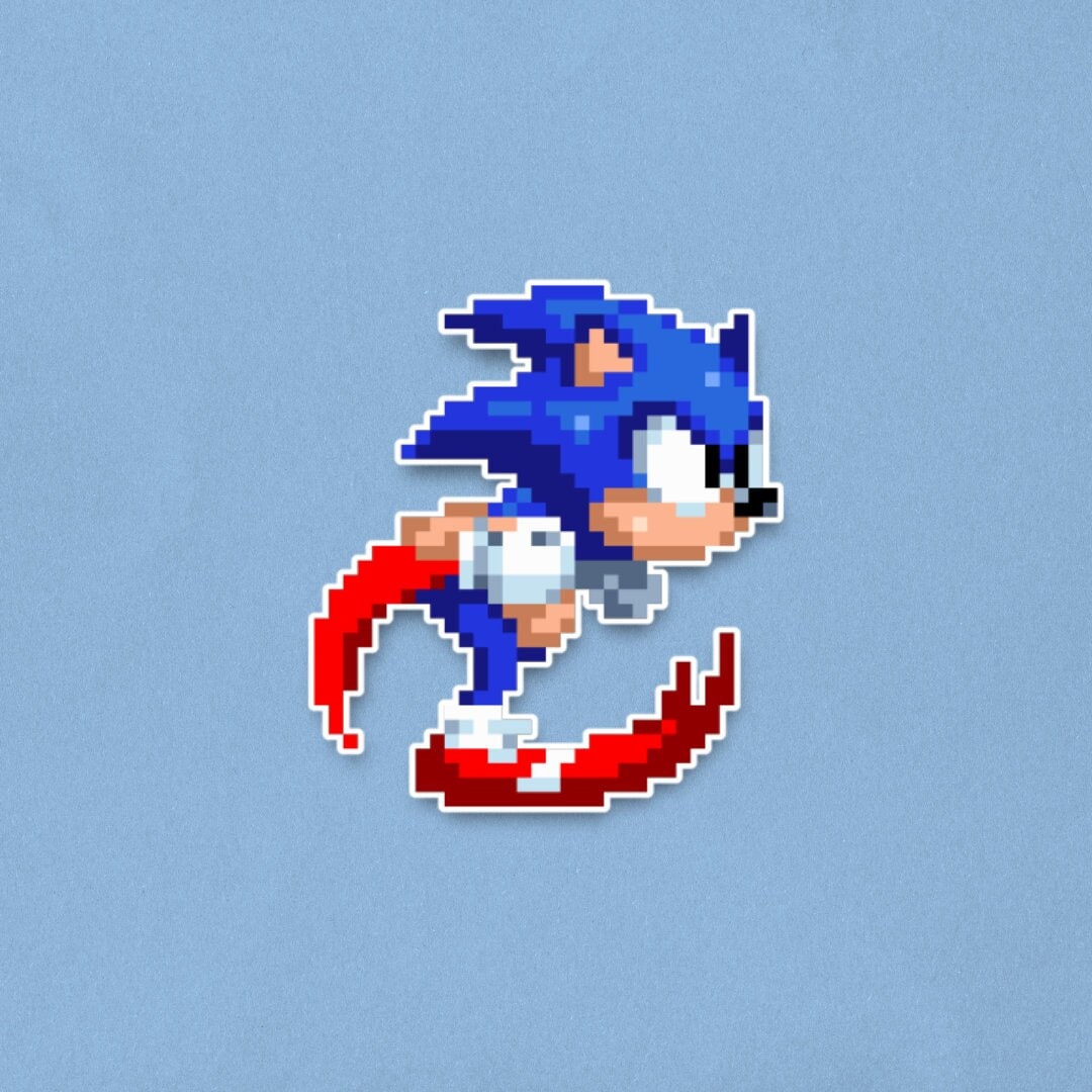 Sonic Premium Sticker - Sonic the Hedgehog Pixel Art Sticker - Etsy