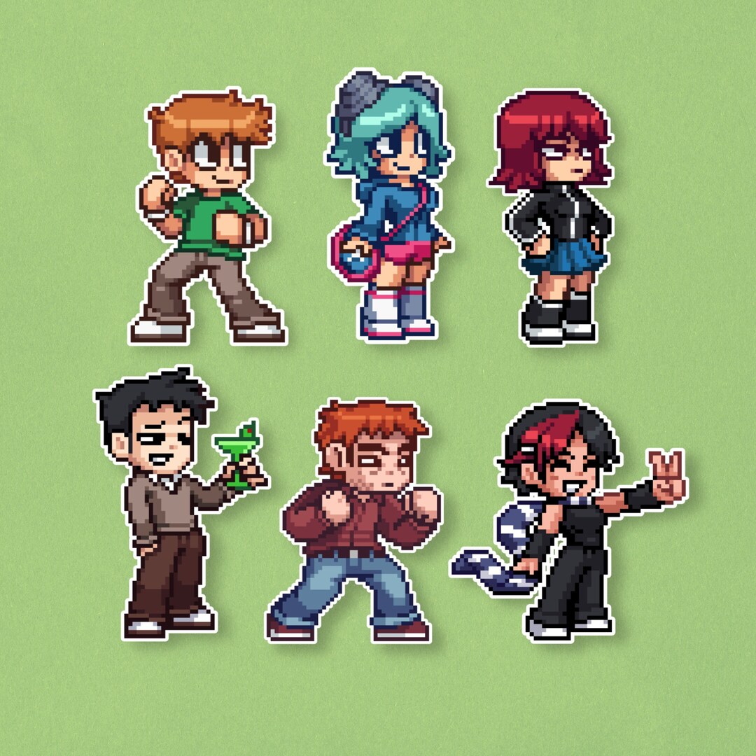 Scott Pilgrim Premium Sticker Set Includes 6 Stickers - Etsy