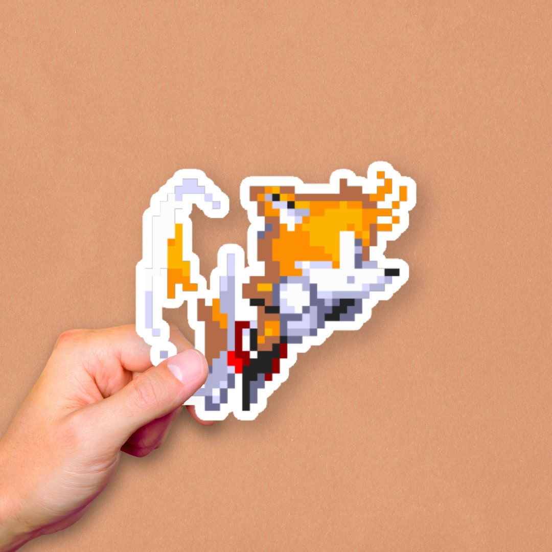 Tails Premium Sticker Sonic the Hedgehog Pixel Art Sticker - Etsy