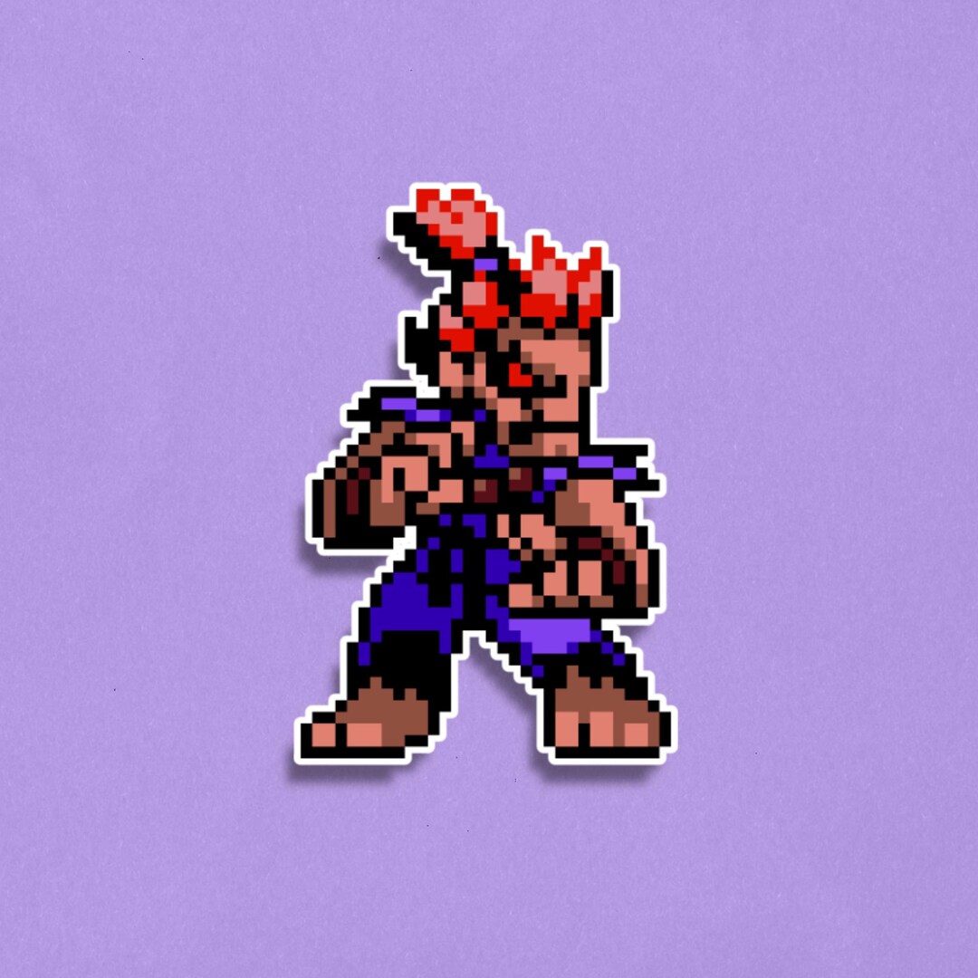 Akuma Premium Sticker - Street Fighter 6 Pixel Art Sticker - Etsy