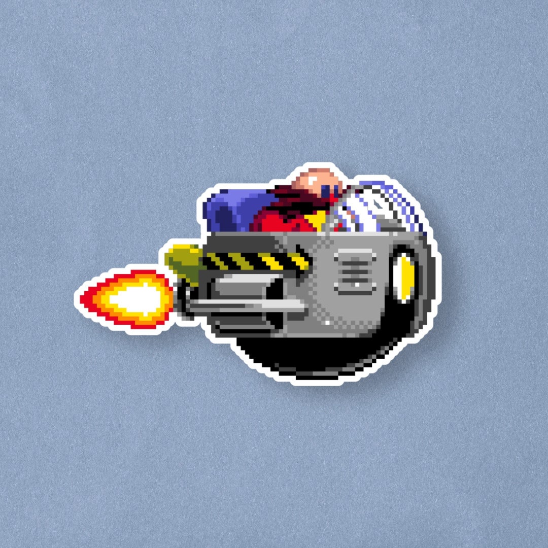 Dr. Robotnik Premium Sticker Sonic the Hedgehog Pixel Art Sticker - Etsy