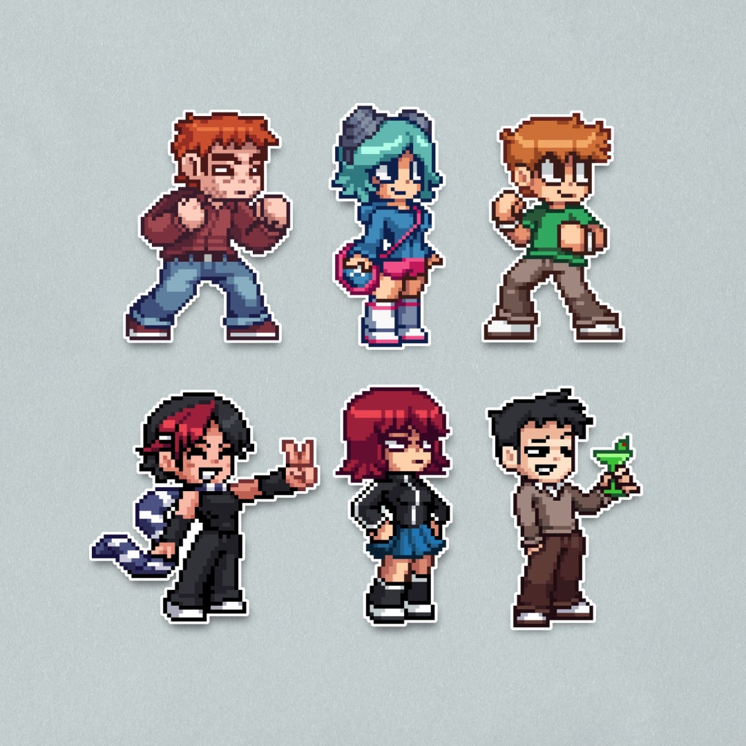 Scott Pilgrim Premium Sticker Set Includes 6 Stickers - Etsy