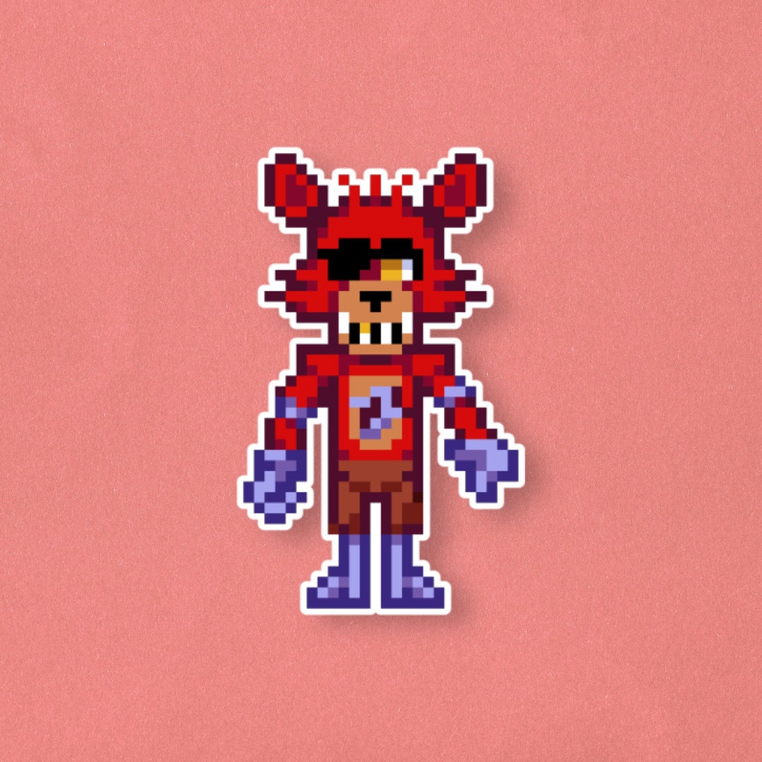 Foxy Premium Sticker FNAF Pixel Art Sticker - Etsy