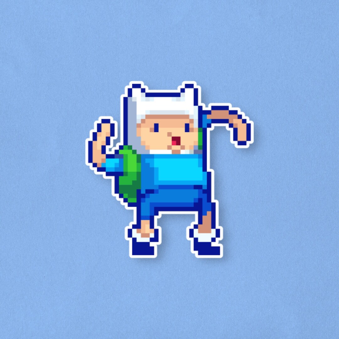 Finn the Human Premium Sticker Adventure Time Pixel Art Sticker - Etsy