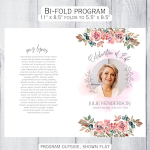 Editable Funeral Program Template for Women, Printable Celebration of ...