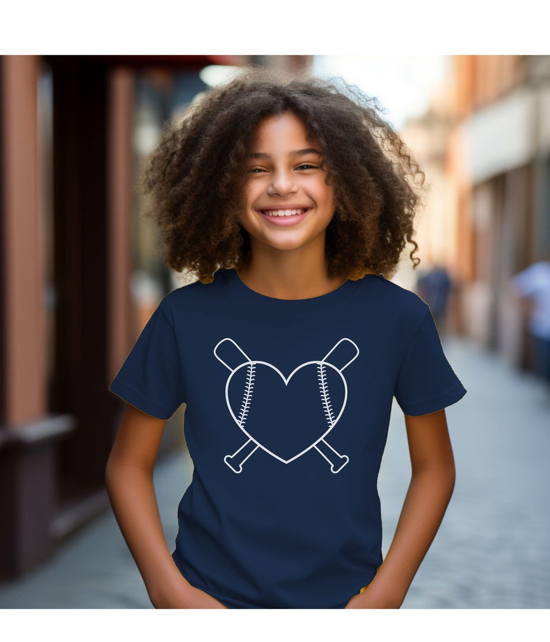 Baseball Heart & Bats Kids Tee: Unisex Cotton Sport Shirt - Etsy