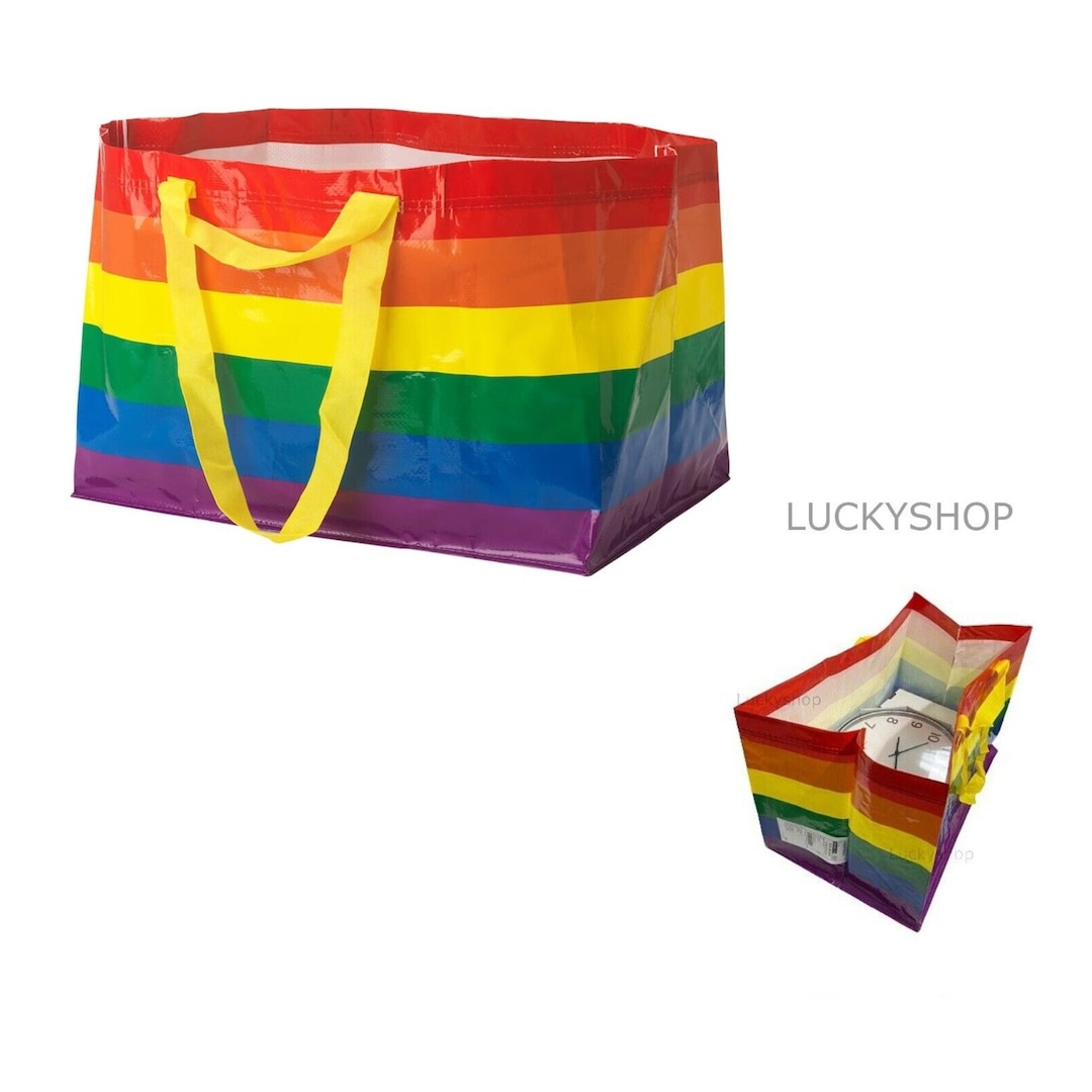 Large Storstomma Ikea Carrier Bag Shopping Moving Colourful Rainbow ...