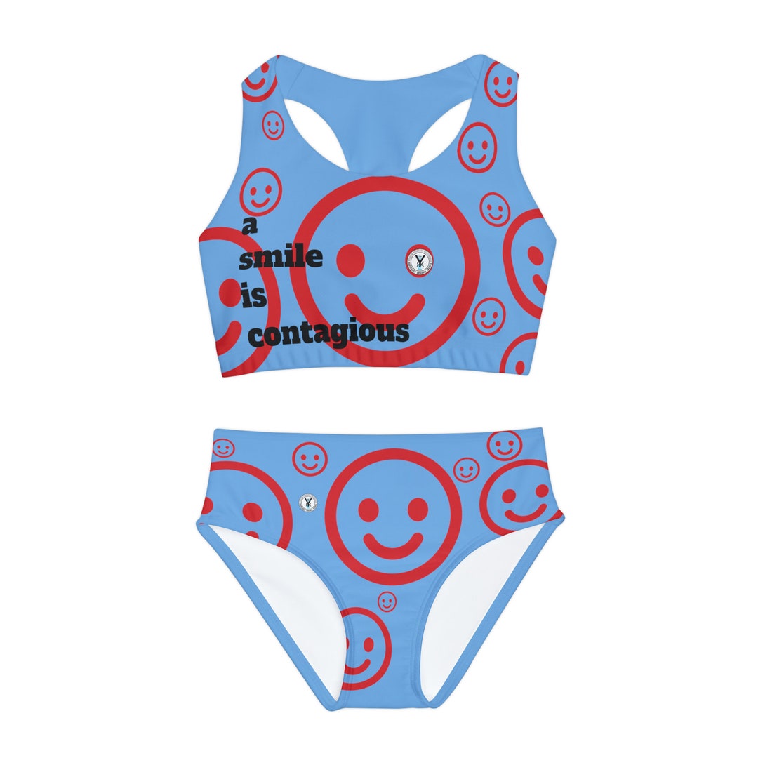 A Smile is Contagious Girls Two Piece Swimsuit AOP - Etsy