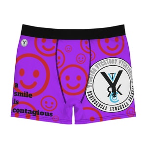 Neon Lights Purple "a Smile is Contagious" Men's Boxer Briefs (AOP) - Etsy