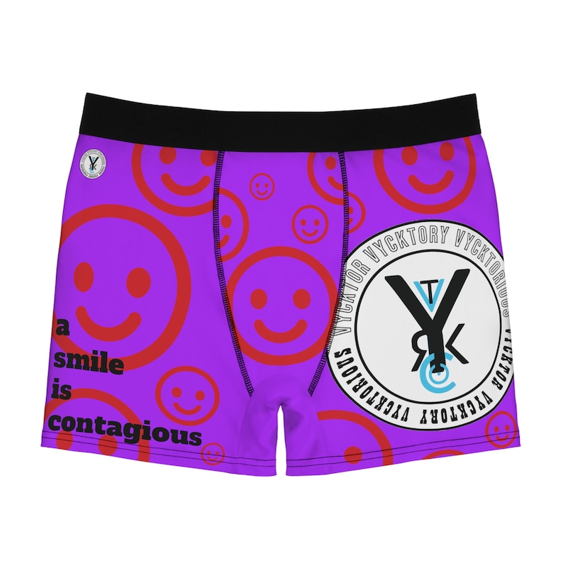 Neon Lights Purple "a Smile is Contagious" Men's Boxer Briefs (AOP) - Etsy