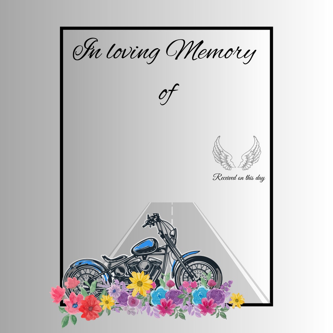 In Loving Memory Of Motorcycle Riders 8 X 10 Downloadwings - Etsy