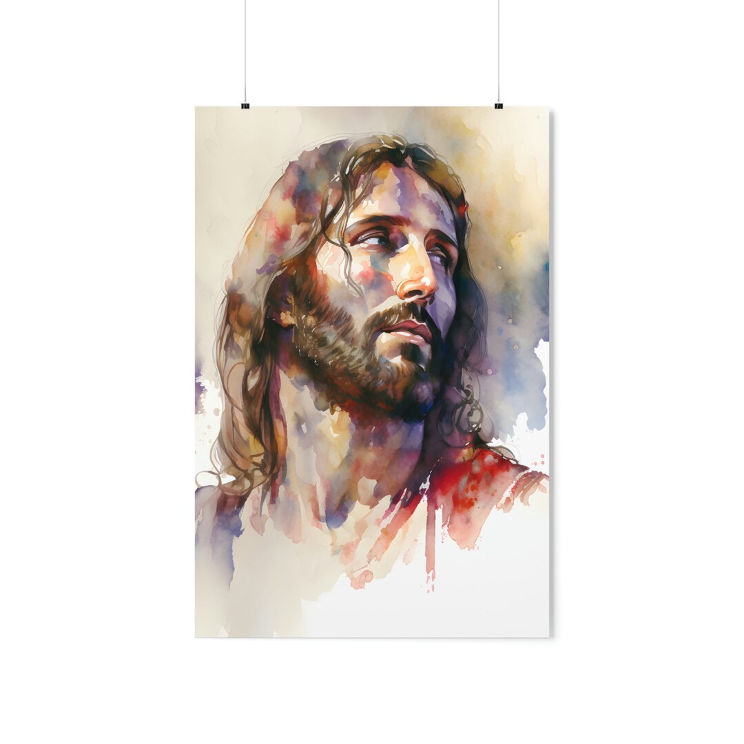 Jesus Watercolor Premium Matte Vertical Posters - Etsy