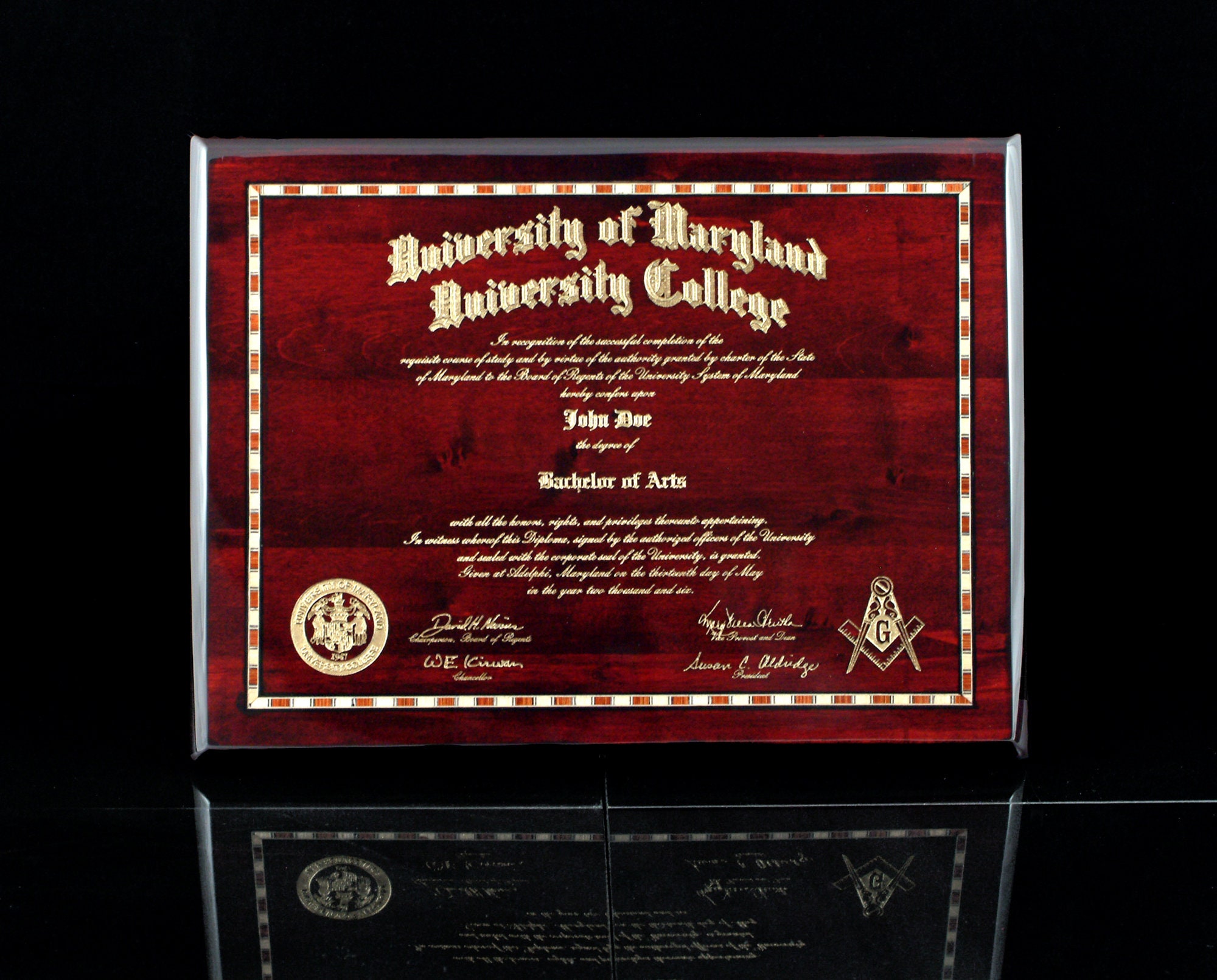 Diploma Laser Engraved Frames and Inlayed Piano and Cherry Wood - Etsy