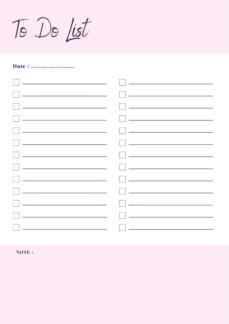 Daily to Do List, Printable to Do List, Minimalistic to Do List ...