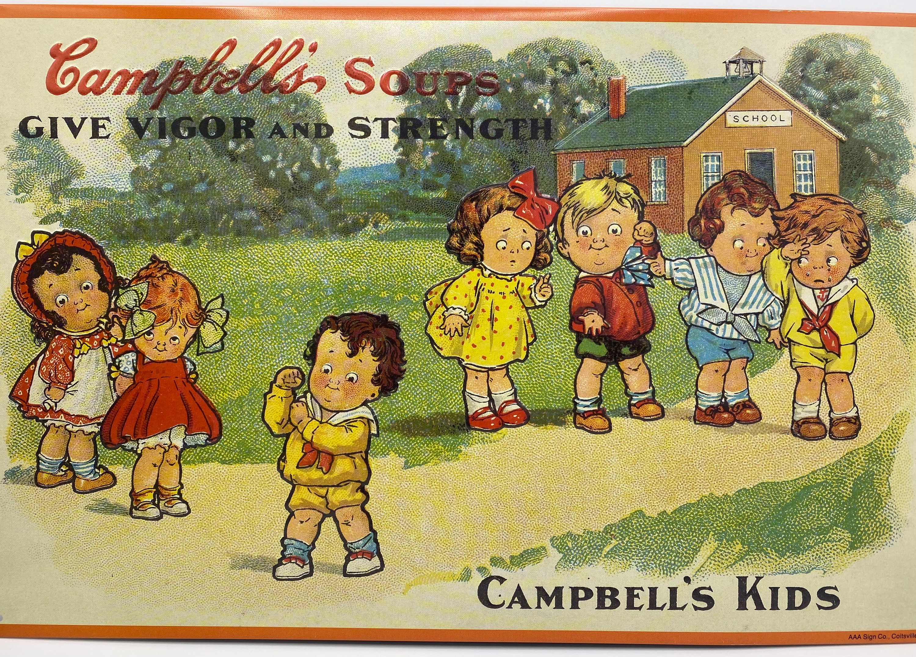 Campbells Soup, Vintage Metal Sign, Campbell Kids, Vintage Advertising ...