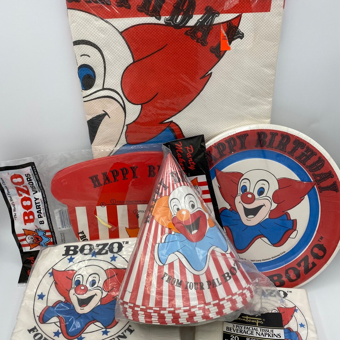 Bozo the Clown, Party Supplies, Bozo the Clown Memorabilia, Vintage ...
