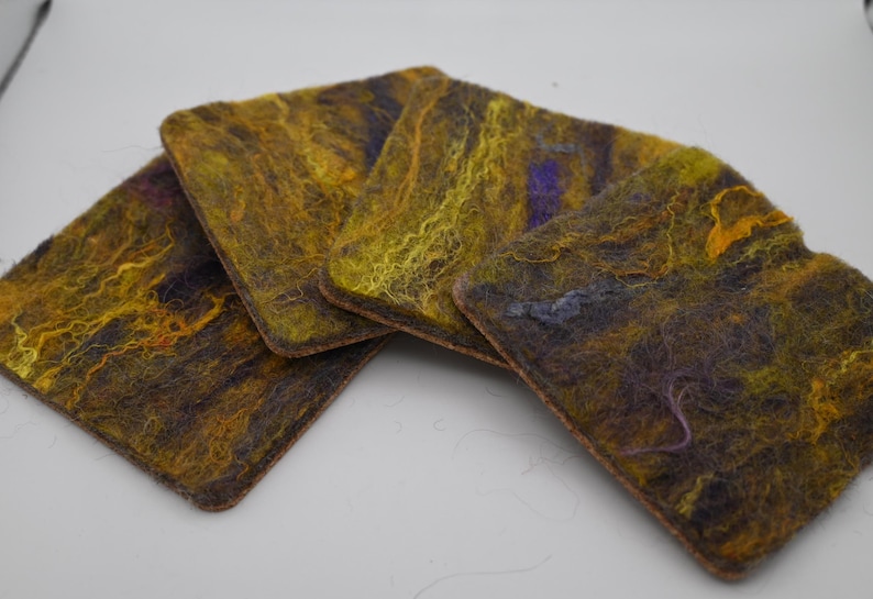 Handmade Felted Wool Coasters (set of 4) - Etsy