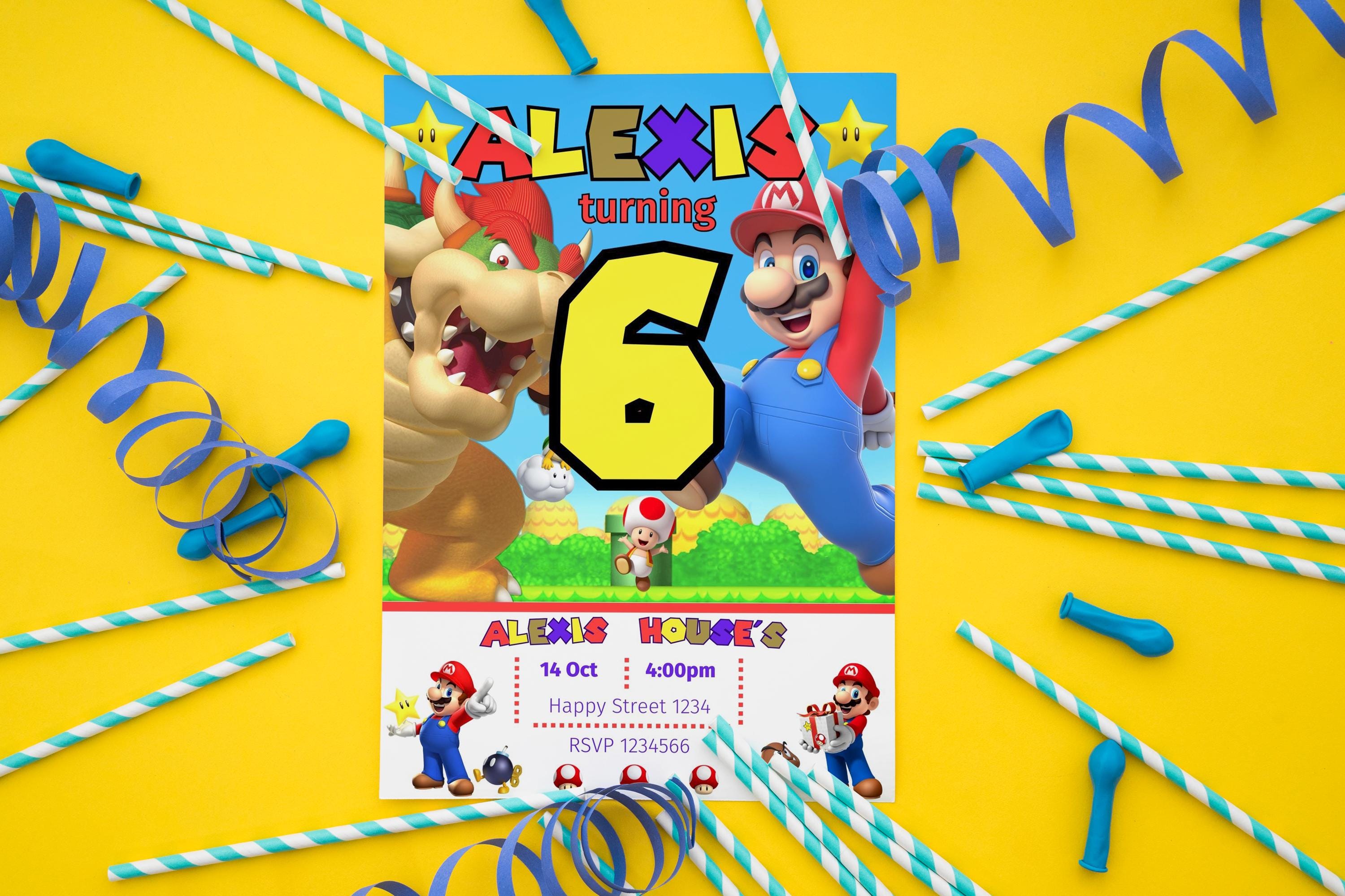 Super Mario Invitation/ Birthday Party / Instant Download / Editable ...