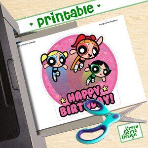 Chicas Super Poderosas Happy Birthday Cake Topper / Power Puff/ Girls ...