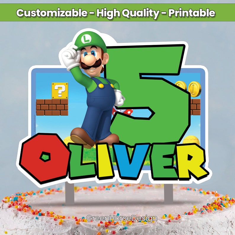 Bowser Happy Birthday Custom Cake Topper / Personalize Name - Etsy ...