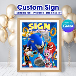 Sonic the Hedgehog Happy Birthday Party Bundle / Personalize Name and ...
