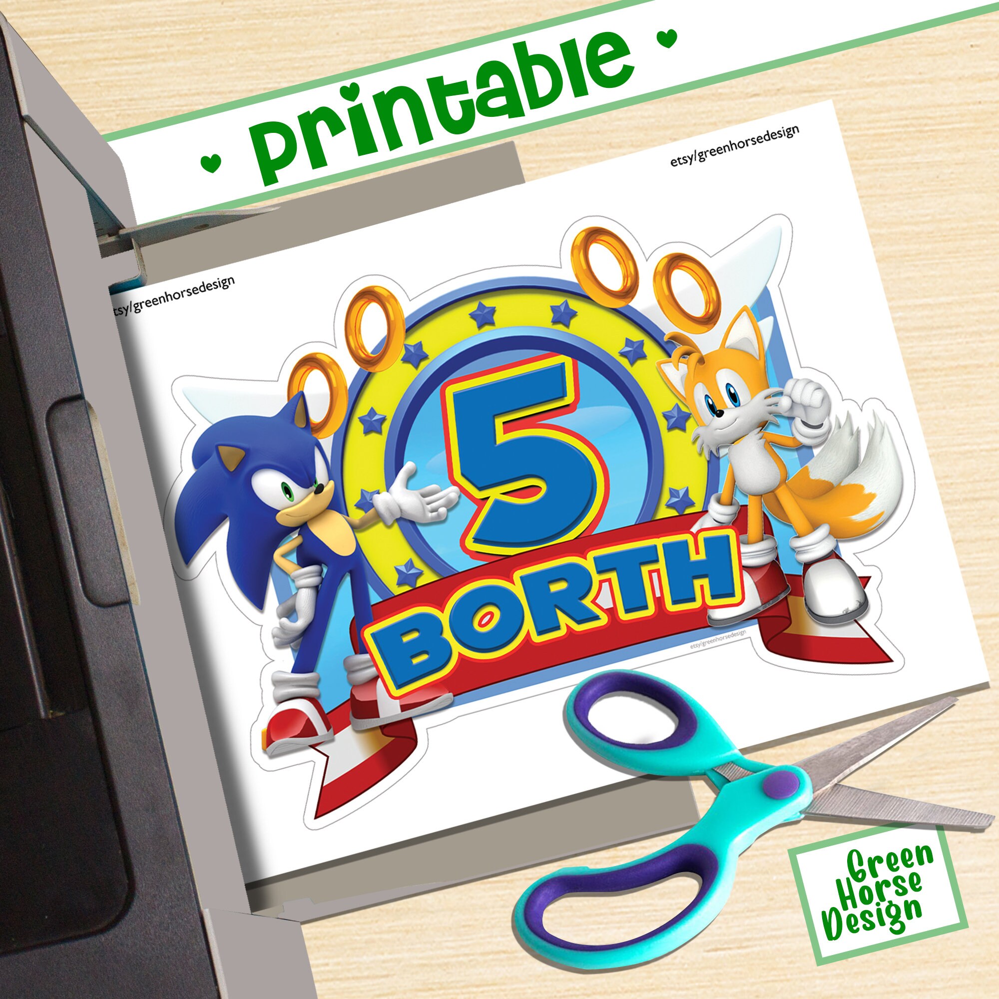 Sonic the Hedgehog Happy Birthday Custom Cake Topper / Personalize Name ...