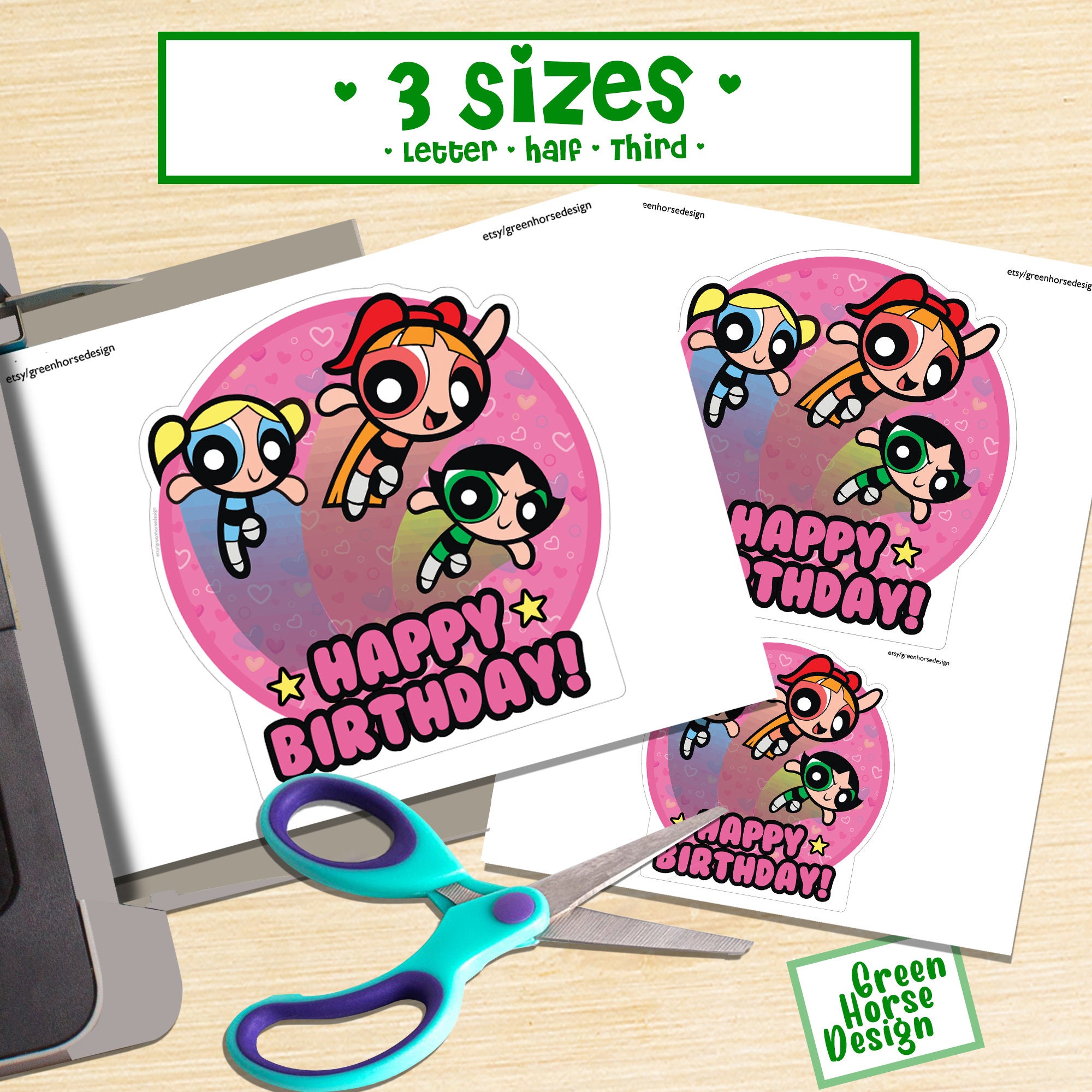 Chicas Super Poderosas Happy Birthday Cake Topper / Power Puff/ Girls ...