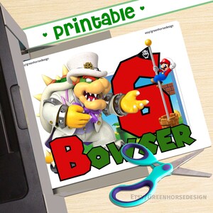 Bowser Happy Birthday Custom Cake Topper / Personalize Name and Age ...