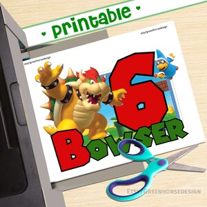 Bowser Happy Birthday Custom Cake Topper / Personalize Name and Age ...