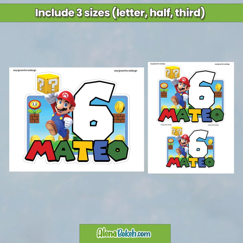 Super Mario Happy Birthday Custom Cake Topper / Personalize - Etsy