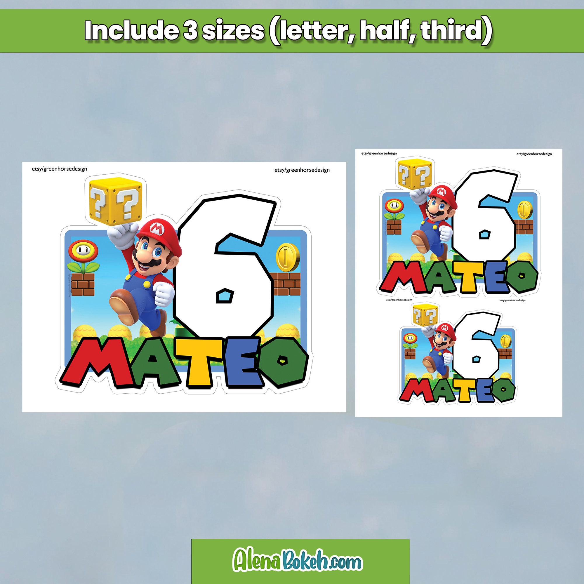 Super Mario Happy Birthday Custom Cake Topper / Personalize - Etsy