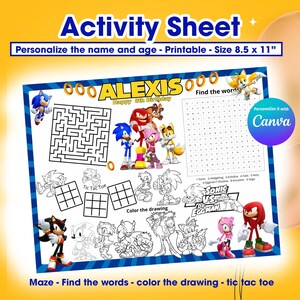 Sonic the Hedgehog Happy Birthday Party Bundle / Personalize Name and ...