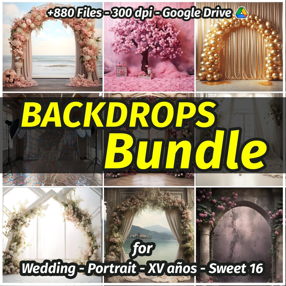 Bundle Digital Backdrops High Resolution +880 Files/perfect for ...