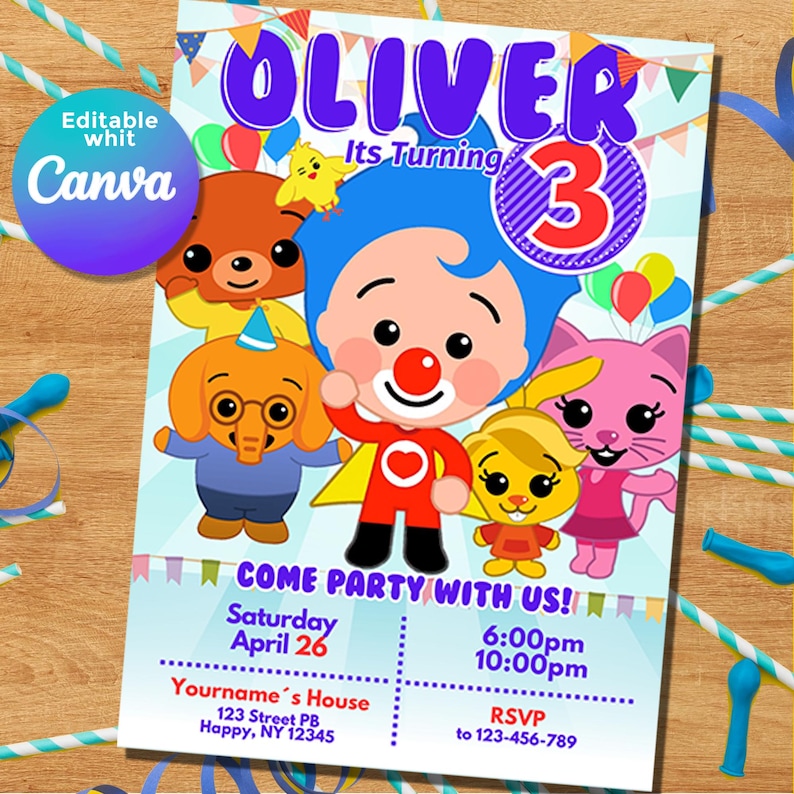 Invitación Plim plim/ fiesta de cumpleaños / Descarga instantánea ...