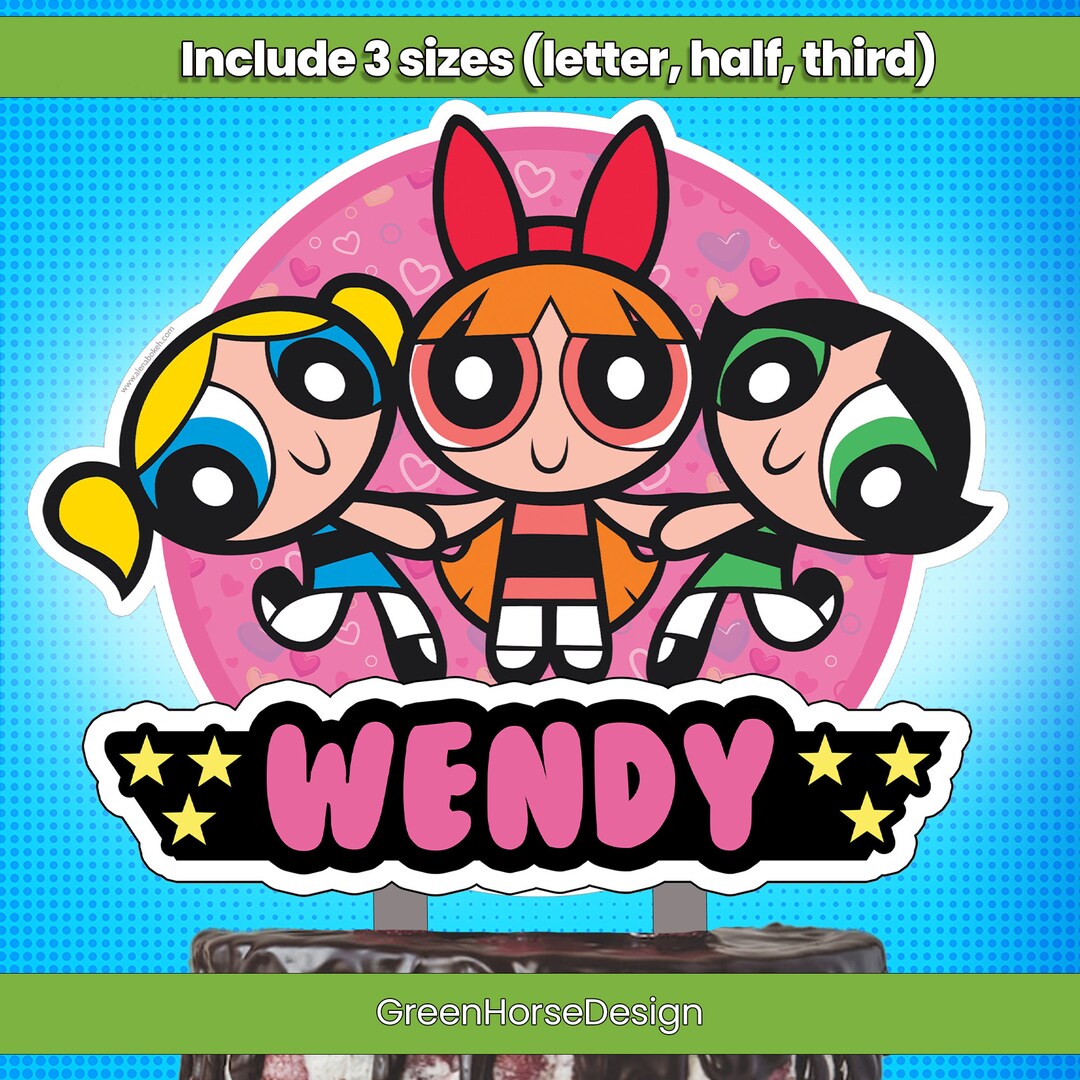 Powerpuff Girls/ Happy Birthday Custom Cake Topper / Personalize Name ...