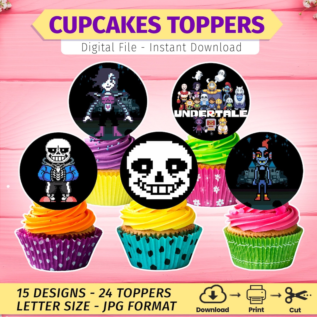 Undertale Birthday Cupcakes Topper / Party Decor / Birthday Party ...