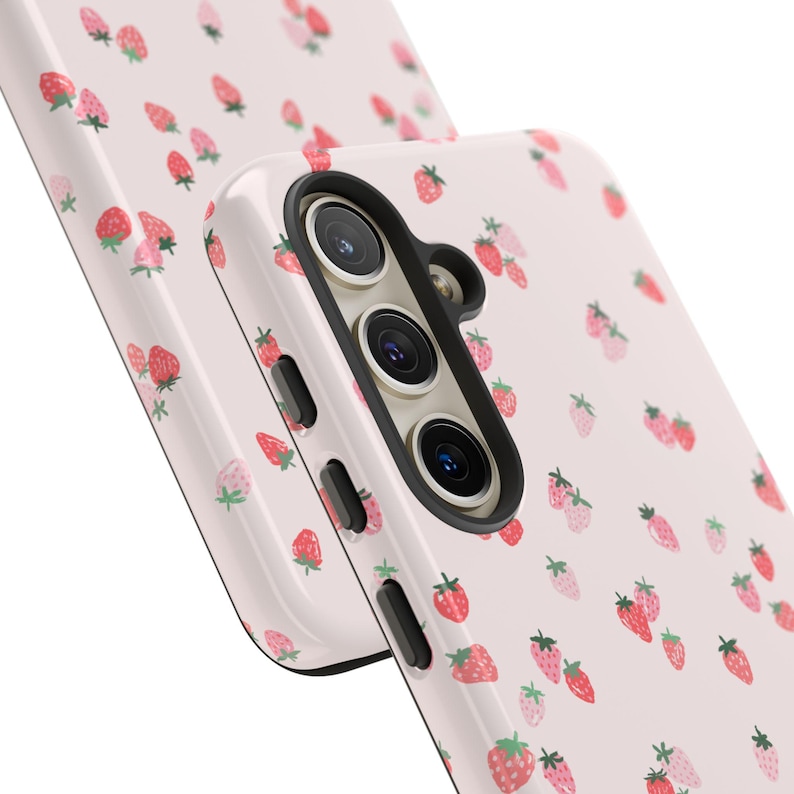 Pink Strawberry Phone Case, Protective Cover, Iphone, Galaxy, Pixel - Etsy