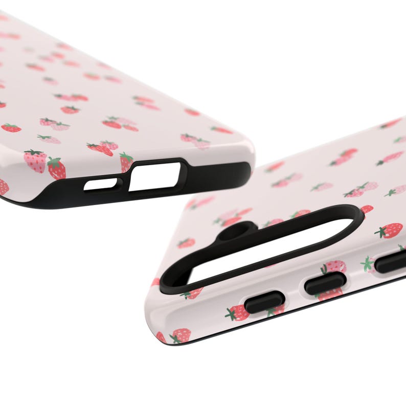 Pink Strawberry Phone Case, Protective Cover, Iphone, Galaxy, Pixel - Etsy